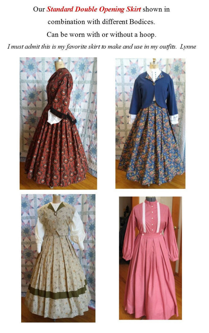 TSS-201 Standard Double Opening Skirt Sewing Pattern 19th C. Basic ...