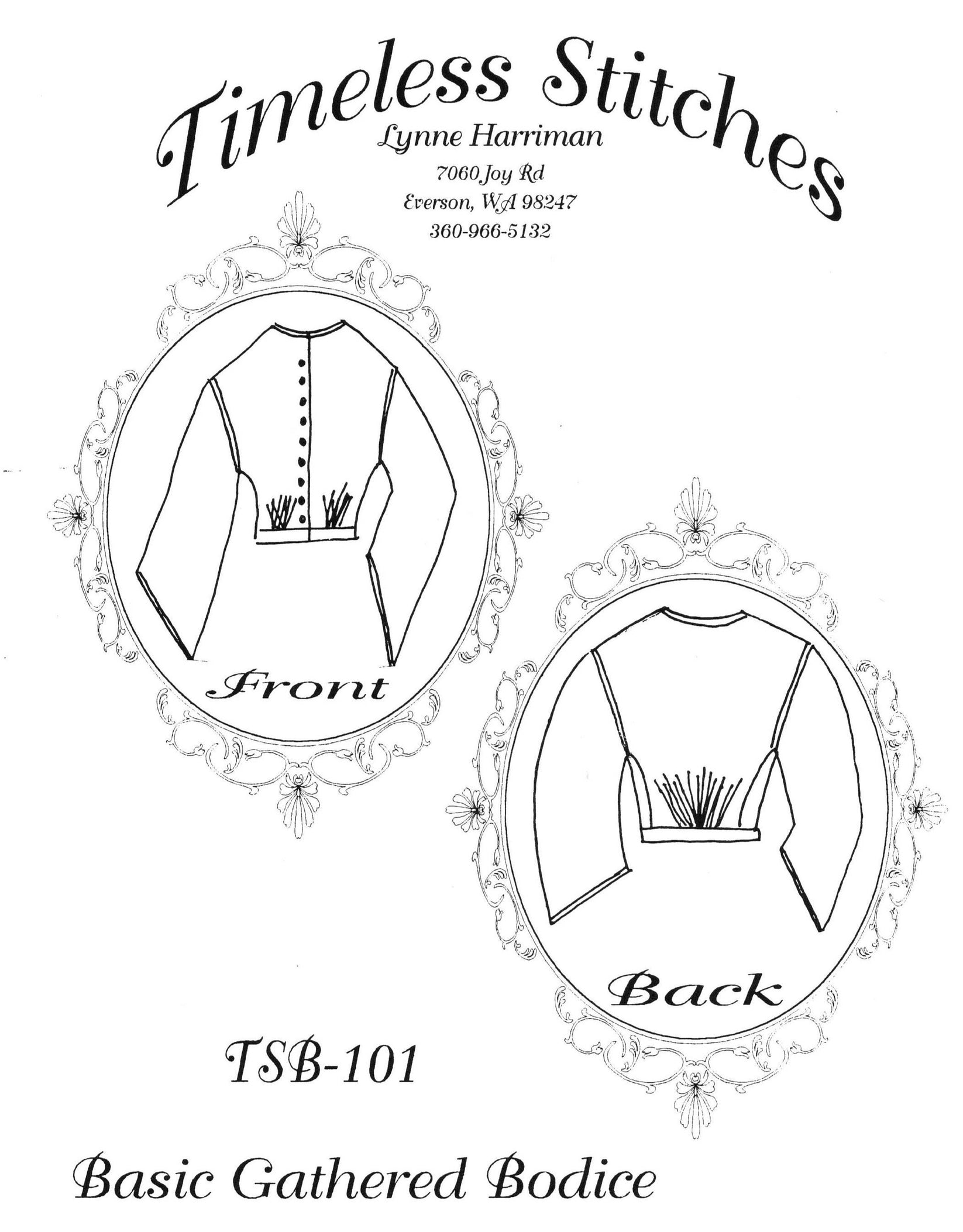 TSB-101 Basic Gathered Bodice Sewing Pattern – Timeless Stitches